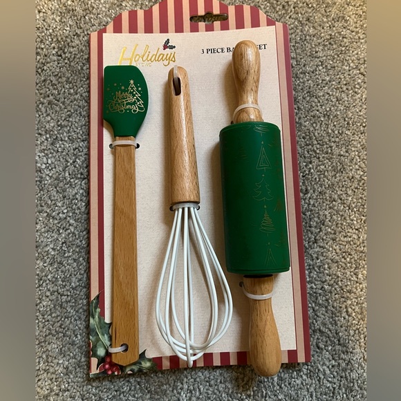 Holiday | Nwt Xmas Baking Set Rolling Pinwiskspatula | Poshmark